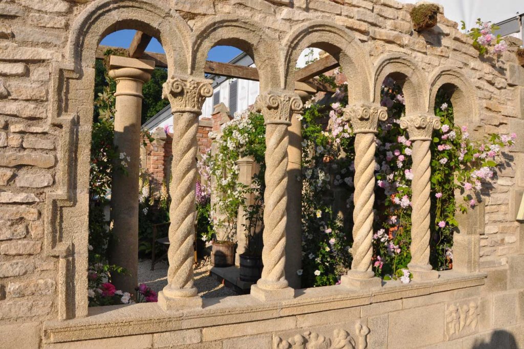 Cloister Windows - Medieaval Cloister Garden - Redwood Stone
