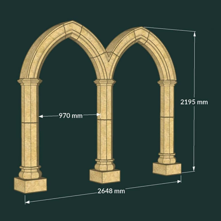 Double Gothic Arch - Fantasy Garden Ideas - Redwood Stone