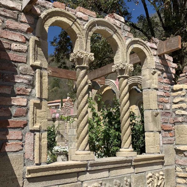 Cloister Windows - Medieaval Cloister Garden - Redwood Stone