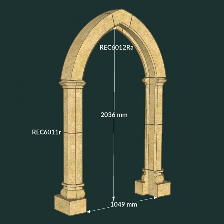 Standard Gothic Arch - Stone Garden Arch - Redwood Stone