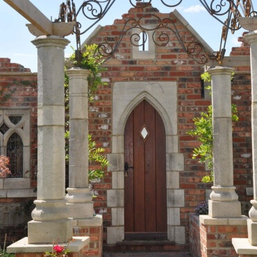 Secret Door - Secret Garden Design - Romantic Garden - Redwood Stone