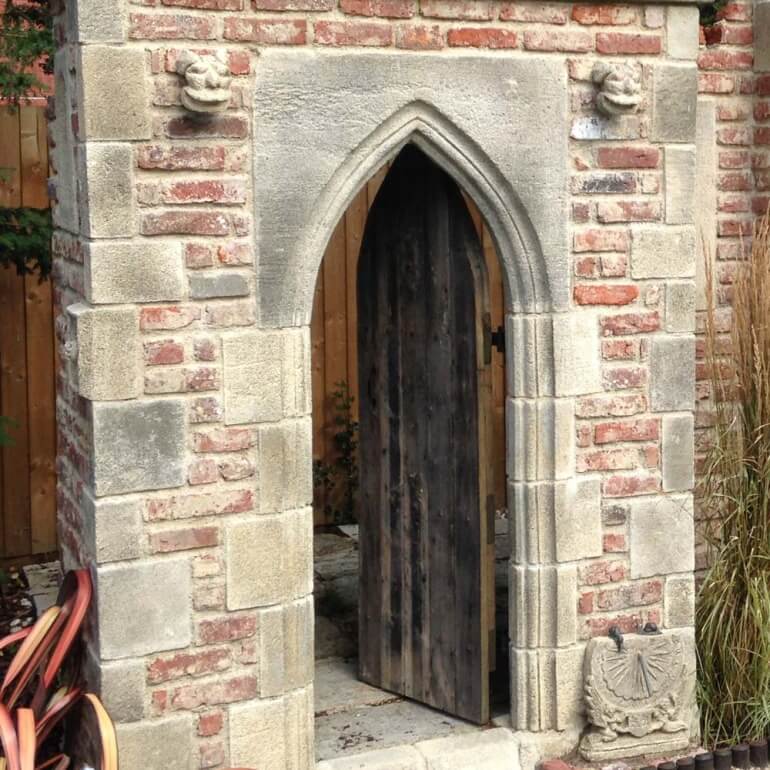 Secret Door - Secret Garden Design - Romantic Garden - Redwood Stone