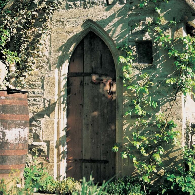 Secret Door - Secret Garden Design - Romantic Garden - Redwood Stone