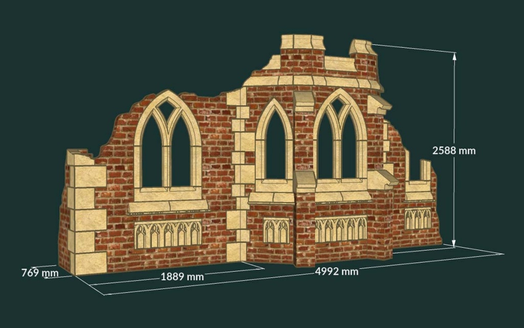 Ruined Bay Turrets - Walled Garden - Redwood Stone