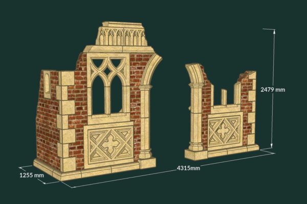 Garden Feature Ruins - Gothic Ruin Kits - Redwood Stone