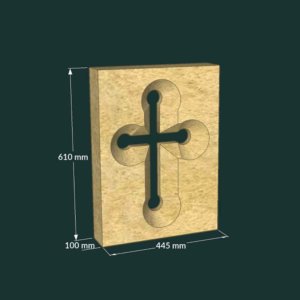 Arrow Cross Window - Castle Windows - Redwood Stone
