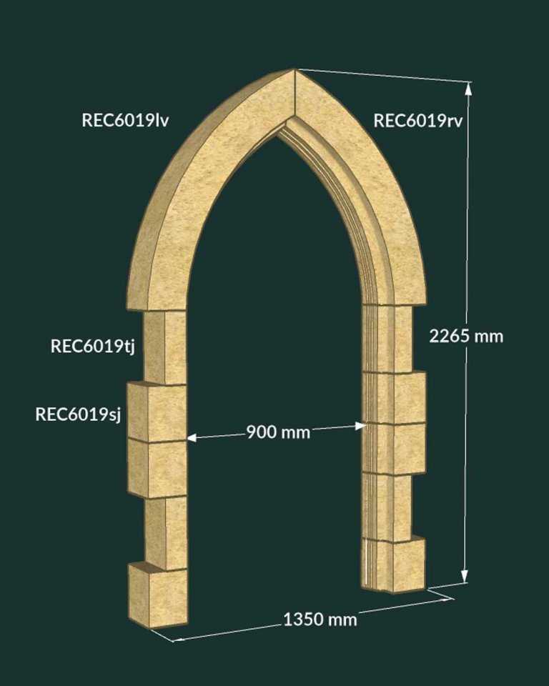 Faust Arch - Old Stone Arched Door Surround - Redwood Stone
