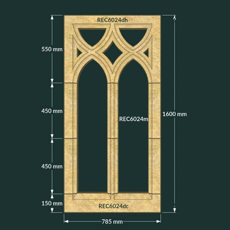 Tracery Window - Gothic Tracery Window - Redwood Stone
