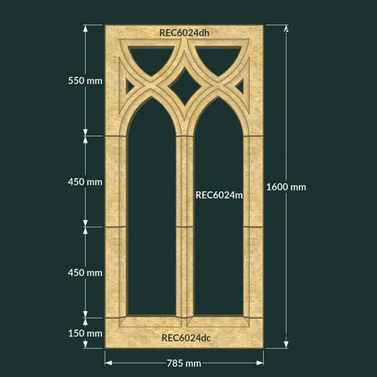 Tracery Window - Gothic Tracery Window - Redwood Stone