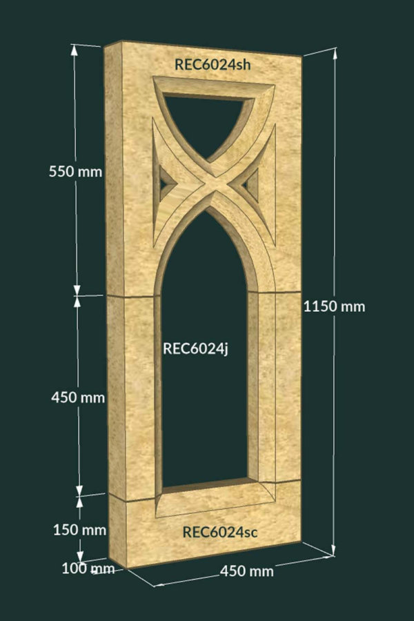 Tracery Window - Gothic Tracery Window - Redwood Stone