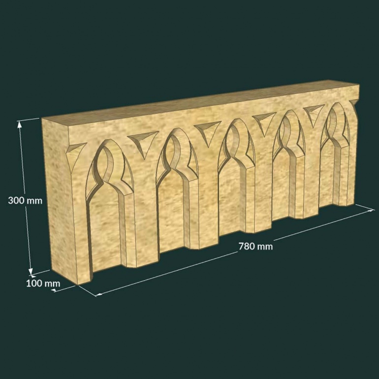 Features - Folly Features - Gothic Panel - Parapet - Redwood Stone