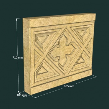 Features - Folly Features - Gothic Panel - Parapet - Redwood Stone