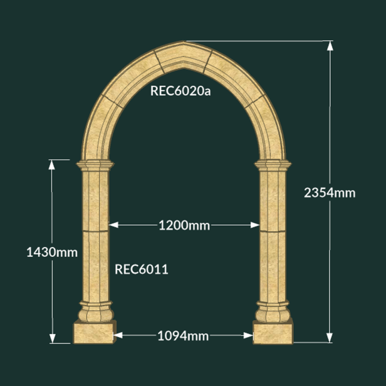 Large Gothic Arch - Large Stone Garden Arch - Redwood Stone