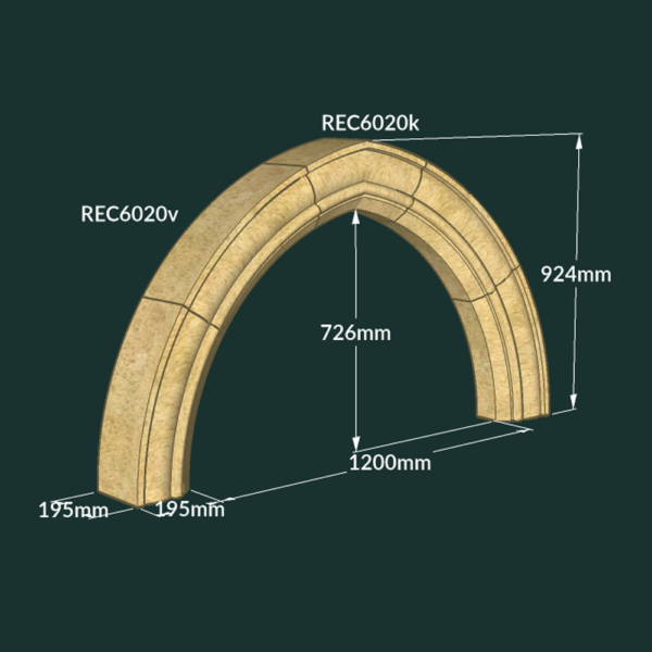 Large Gothic Arch - Large Stone Garden Arch - Redwood Stone